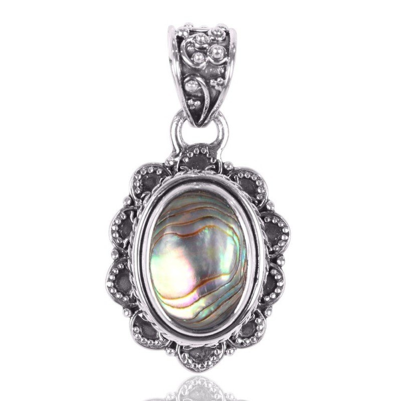 Vintage Abalone Shell Pendant in Sterling Silver – Timeless Elegance ...