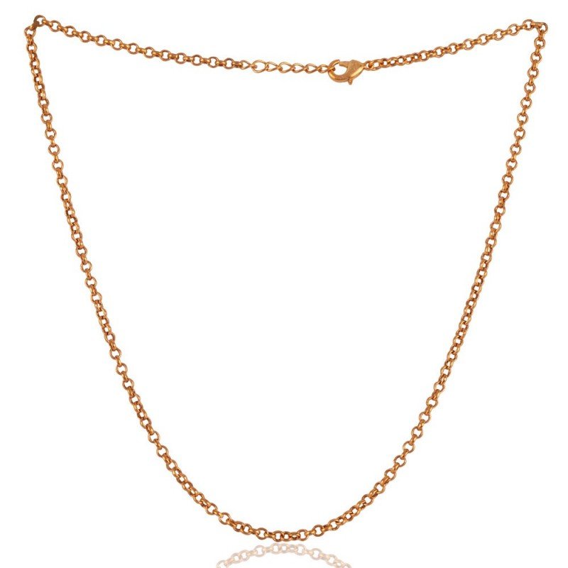 Elegant Gold-Plated Sterling Silver Chain Necklace - Dhruvika Jewelry